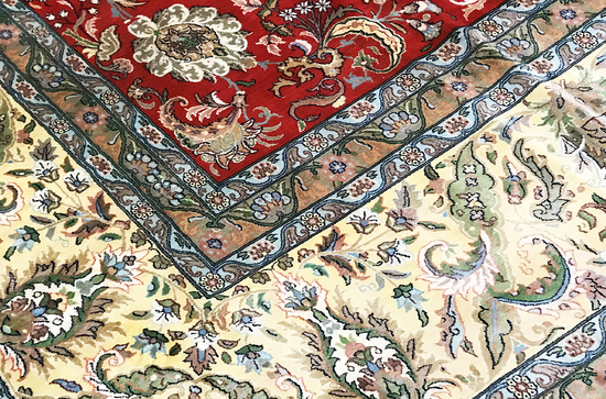 Kashmir Pure Silk KASI Very Fine Kashmir Red Gold - Oversize Rugs