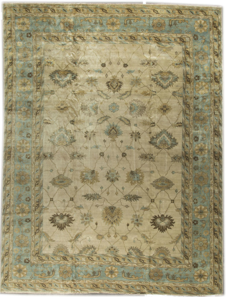 Oushak.Ivory/Light Blue - Oversize Rugs