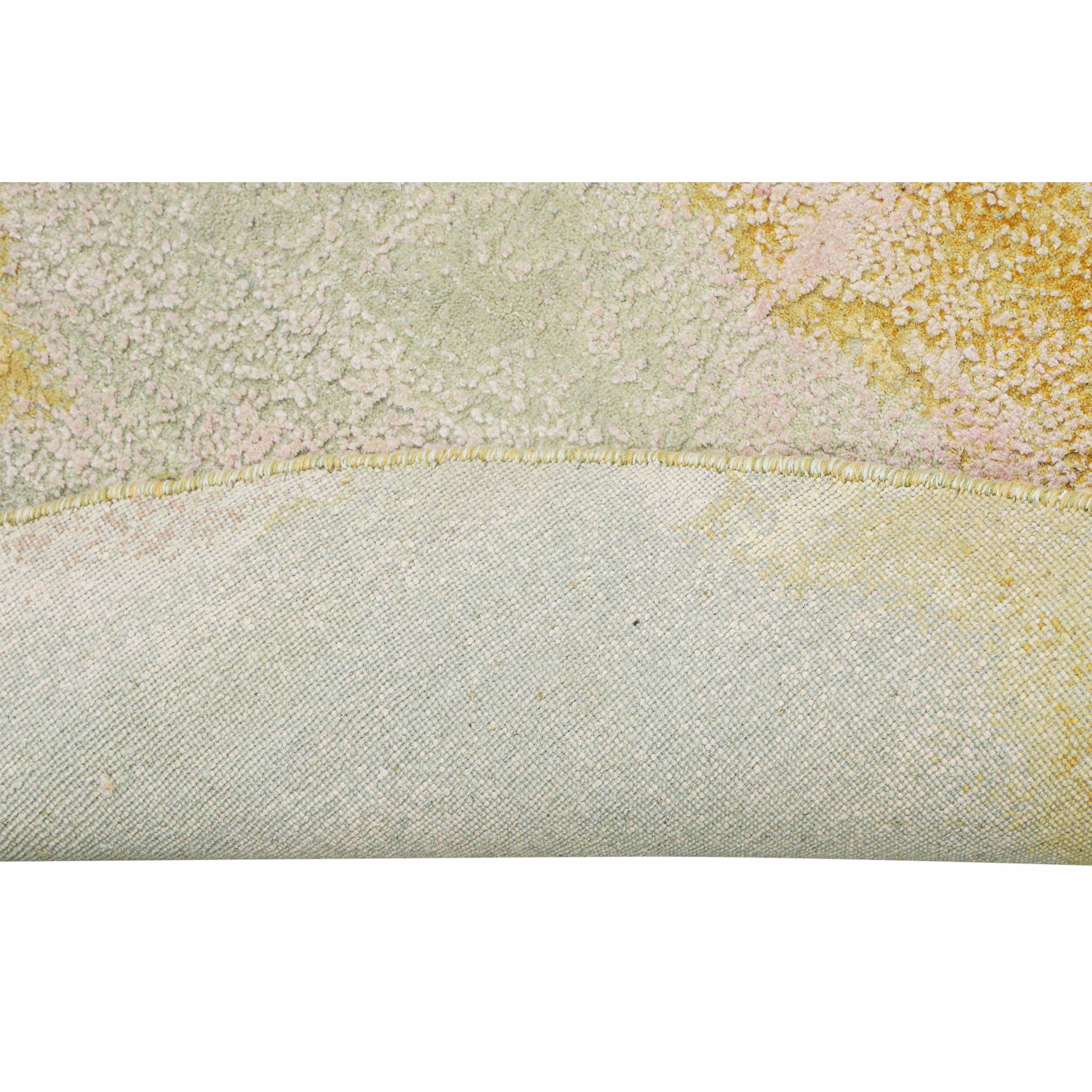 CANVAS ART WITH SILK J1066 PINK / GOLD - 8x8 - Rounds - Shape